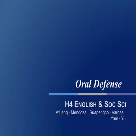 Oral Defense ppt | PPTX