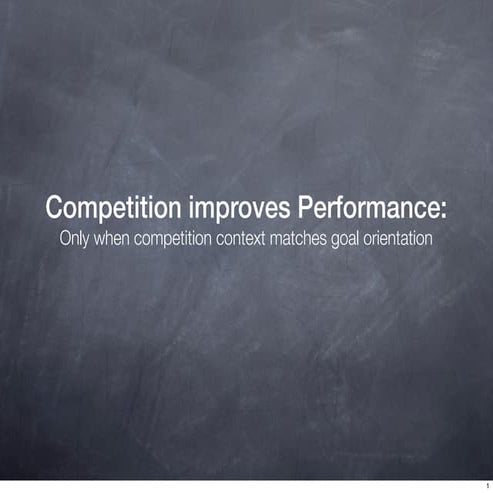 Competition Improves Performance: Only when Competition Form matches ...