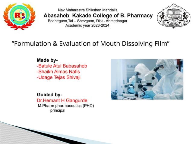 Formulation And Evaluation Of Fast Dissolving Tablets Pdf