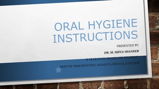 Teaching Oral Hygiene to Children | PPTX