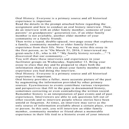 Oral History Essay | PDF