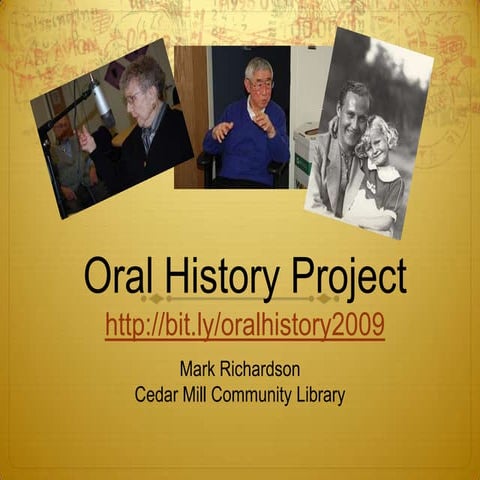 Teaching Oral History Projects with Pre-K Students | PPT