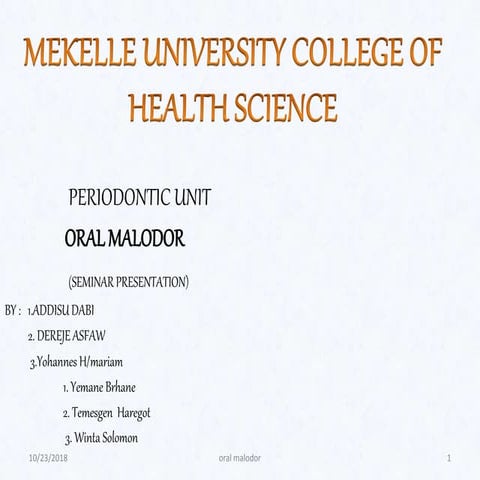 Oral malodor | PPTX