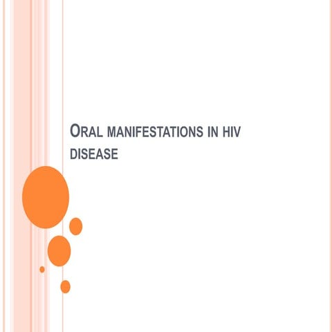 Oral manifestations in hiv disease | PPTX