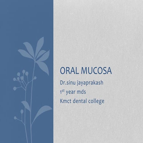 Handout of Oral Mucosa Histology | PDF