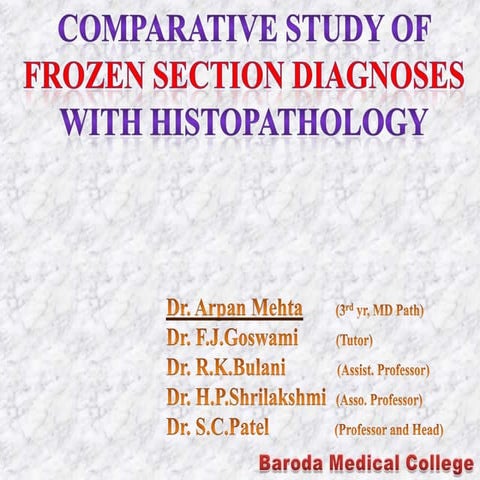 Oral paper at apcon 2012 comparative study of frozen section diagnoses ...