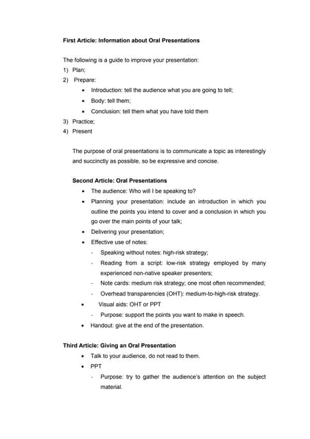 Presentation criteria | DOC