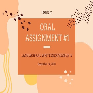Oral assignment | PPTX