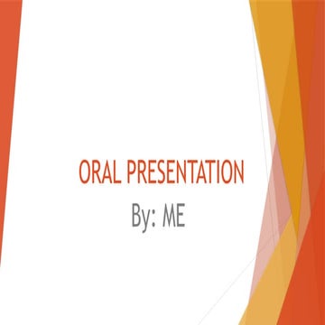 ORAL PRESENTATION made in english, an easy way to make it | PPT