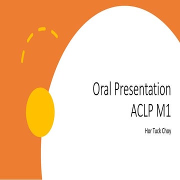 Oral Presentation Advance Certificate for Learning and PerformanceLP M1 | PPT