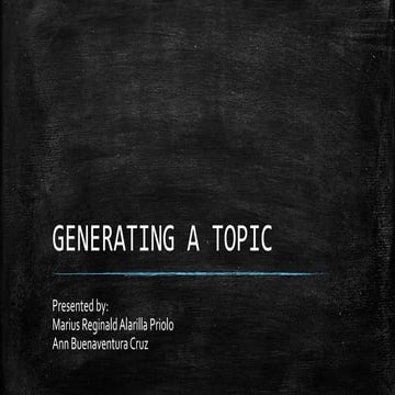 Generating A Topic | PPT