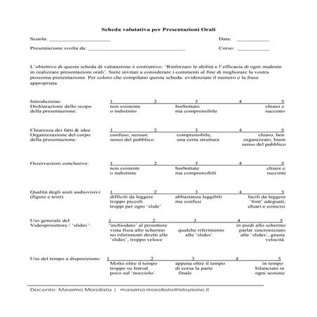 Oral Presentation - Peer Evaluation (ITA) | PDF