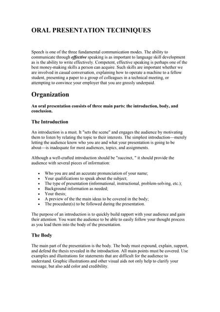 Effective Oral Presentation | PPT