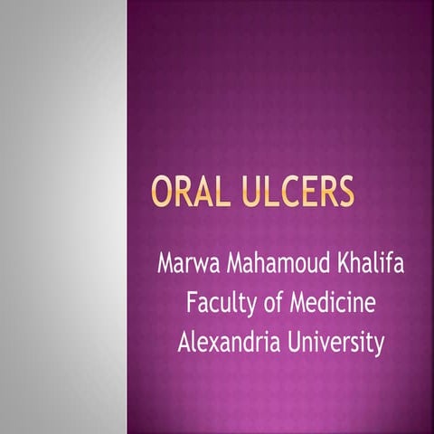 Oral ulcers | PPTX