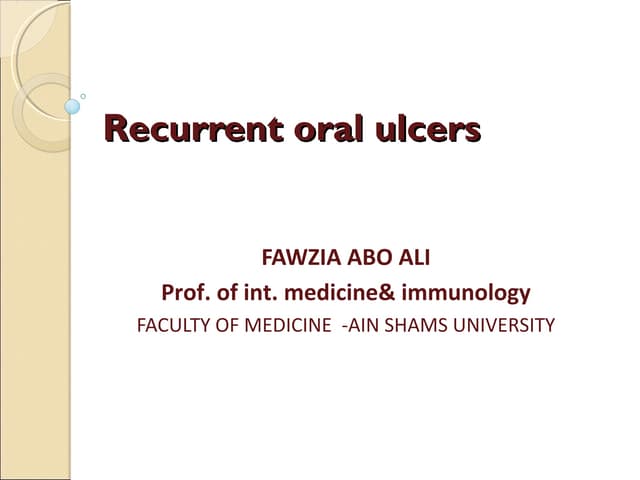 Recurrent aphthous ulcers (RAS).pptx