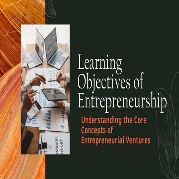 Learning objectives oof Entrepreneurship | PPTX