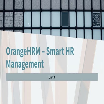 OrangeHRM - Smart HR Management.pdf..... | PPT