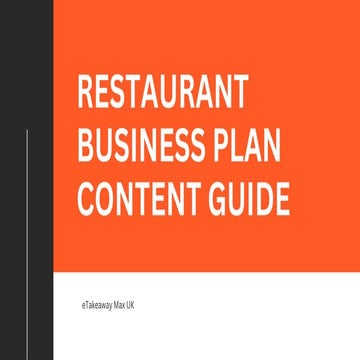 Restaurant Business Plan Guide for Startups | PPTX