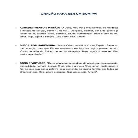 Oração Para Ser Um Bom Pai | DOCX