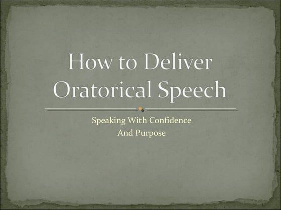 Elements of a Good Speech | PPT