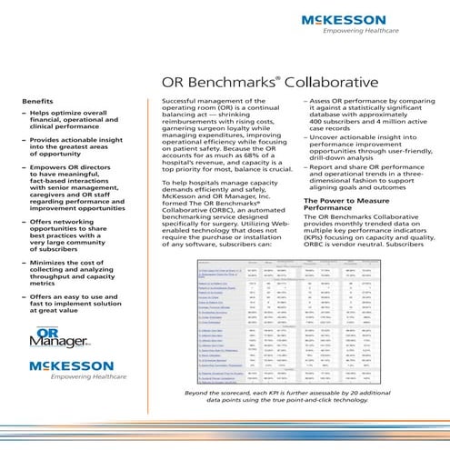 Key facts about the OR Benchmarks Collaborative | PDF