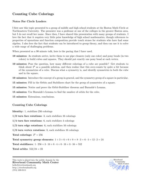 Orbit stabilizer theorem chart | PDF | Physics | Science