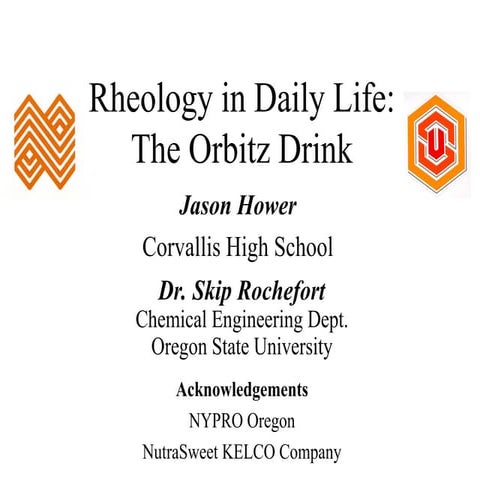 Rheology and Suspension Mechanics of Orbitz Gel Beads in Beverage ...
