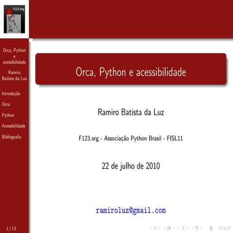 Orca, Python e Acessibilidade | PPT