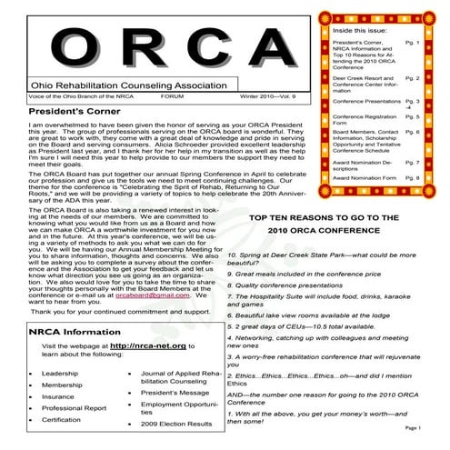 Orca Newsletter Winter 2010 | PDF | Hotel Properties | Real Estate