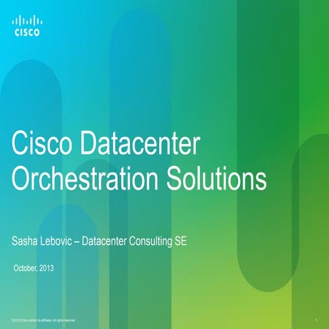 Cisco Data Center Orchestration Solution Ppt