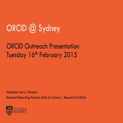 ORCID Implementations with University RIM Systems (The University of ...