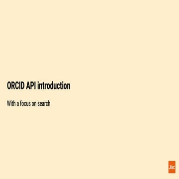 ORCID API introduction | PPT