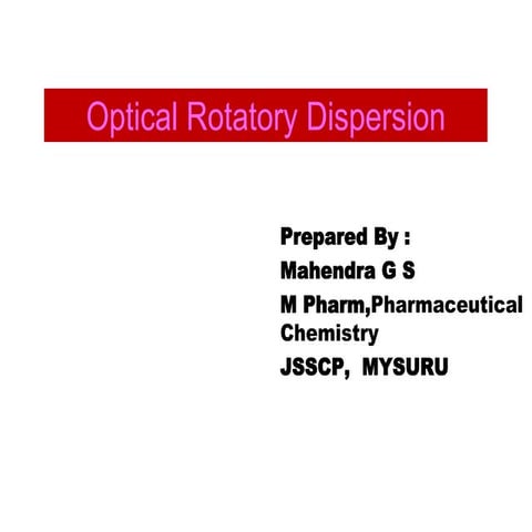Optical Rotatory Dispersion | PPT