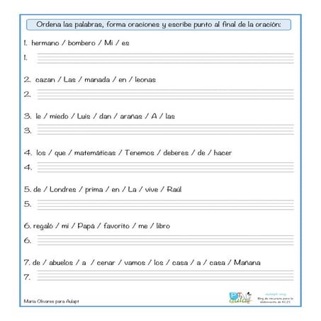 Ordenar palabras-para-formar-frases | PDF