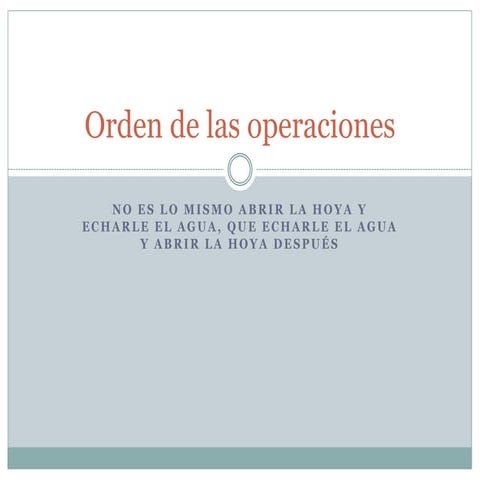 Orden de las operaciones | PPTX