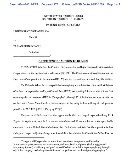 Order denying motion for review of r&r,denying motion for bond,and ...