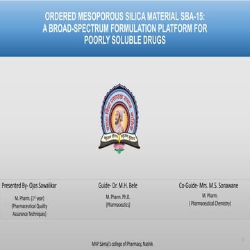 ORDERED MESOPOROUS SILICA MATERIAL SBA-15: A BROAD-SPECTRUM FORMULATION ...