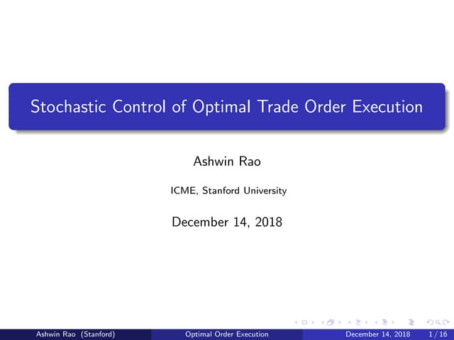 Stochastic Control Of Optimal Trade Order Execution Ppt 4302