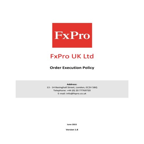 Order execution policy | PDF