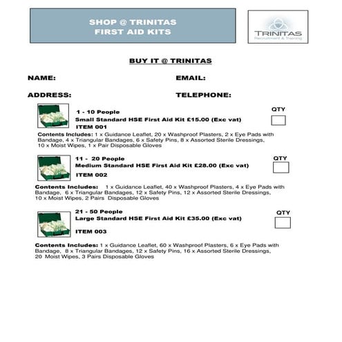 First Aid Order Form | PDF