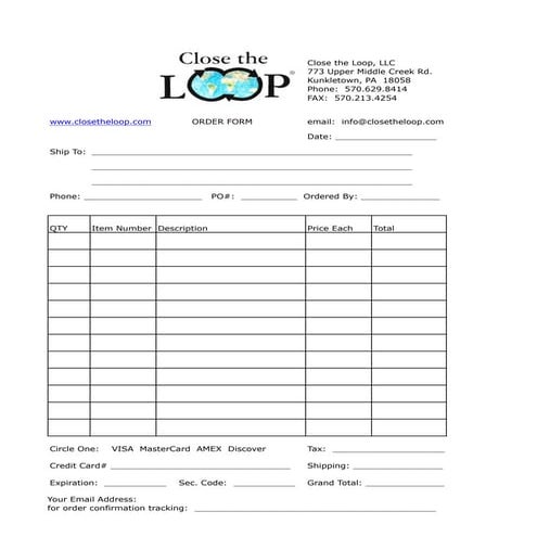 Order form 2012 sheet1 | PDF