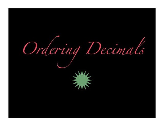 Comparing and Ordering Decimals | PPT