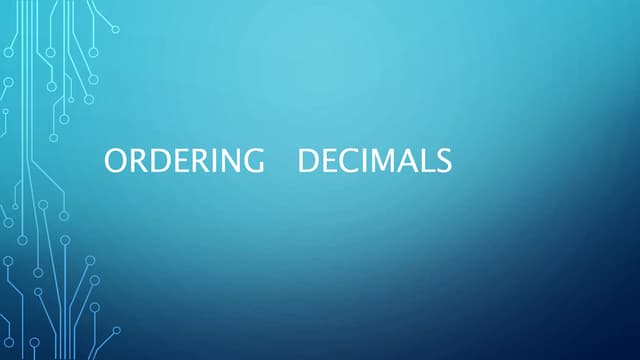 Comparing and Ordering Decimals | PPT