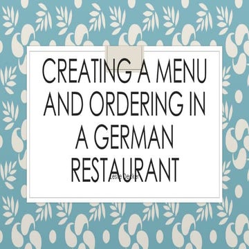 Ordering in a german restaurant | PPT