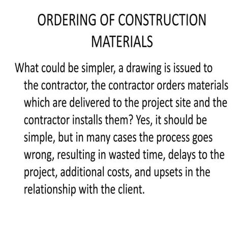 Ordering of construction materials 1 | PPT