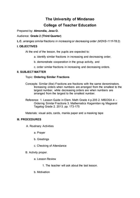 COT 4 Learning Plan: Collecting and Organizing Data using Tables-Grade 4 Mathematics | PDF