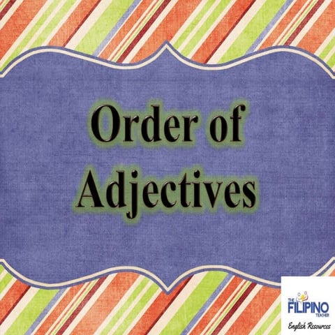 Order of adjectives | PPT