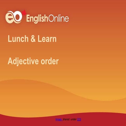 Order of adjectives | PPTX