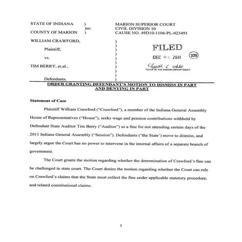 Order of dec 6 re mot to dism | PDF