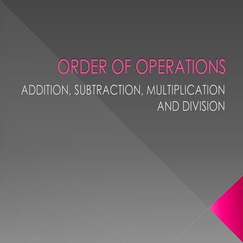 Order of operations presentation | PPTX | Science
